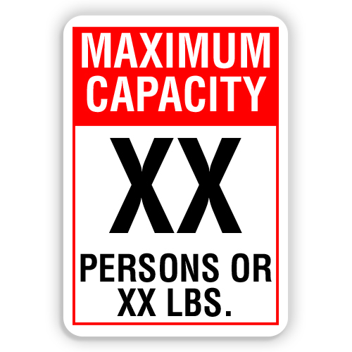 MAXIMUM CAPACITY XX PERSONS - American Sign Company