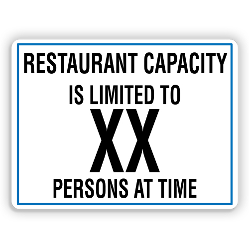 RESTAURANT CAPACITY IS LIMITED TO XX PERSONS - American Sign Company