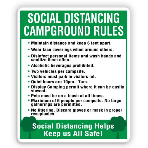 SOCIAL DISTANCING CAMPGROUND RULES - American Sign Company