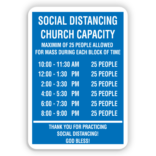 SOCIAL DISTANCING CHURCH CAPACITY - American Sign Company