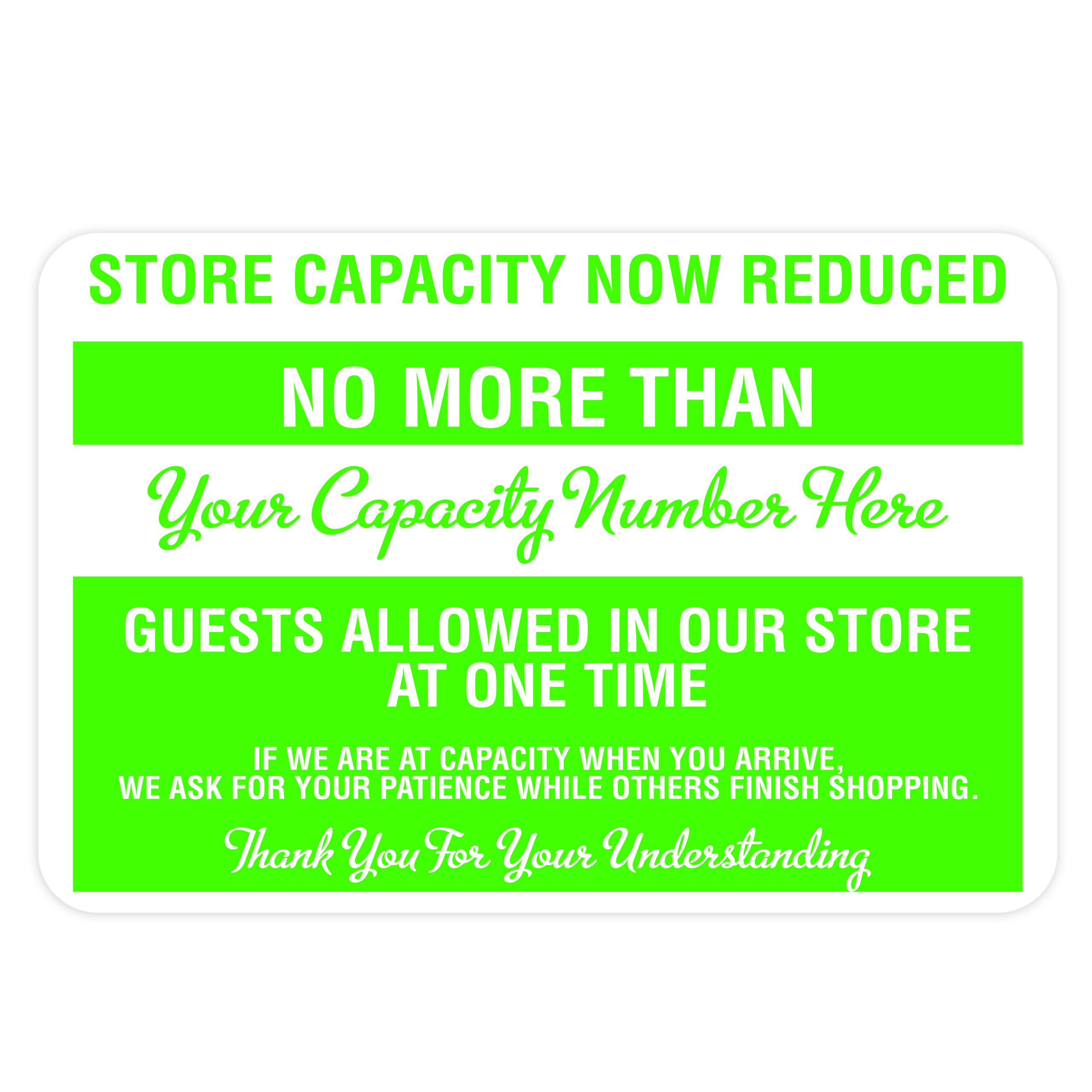 STORE CAPACITY REDUCED - American Sign Company