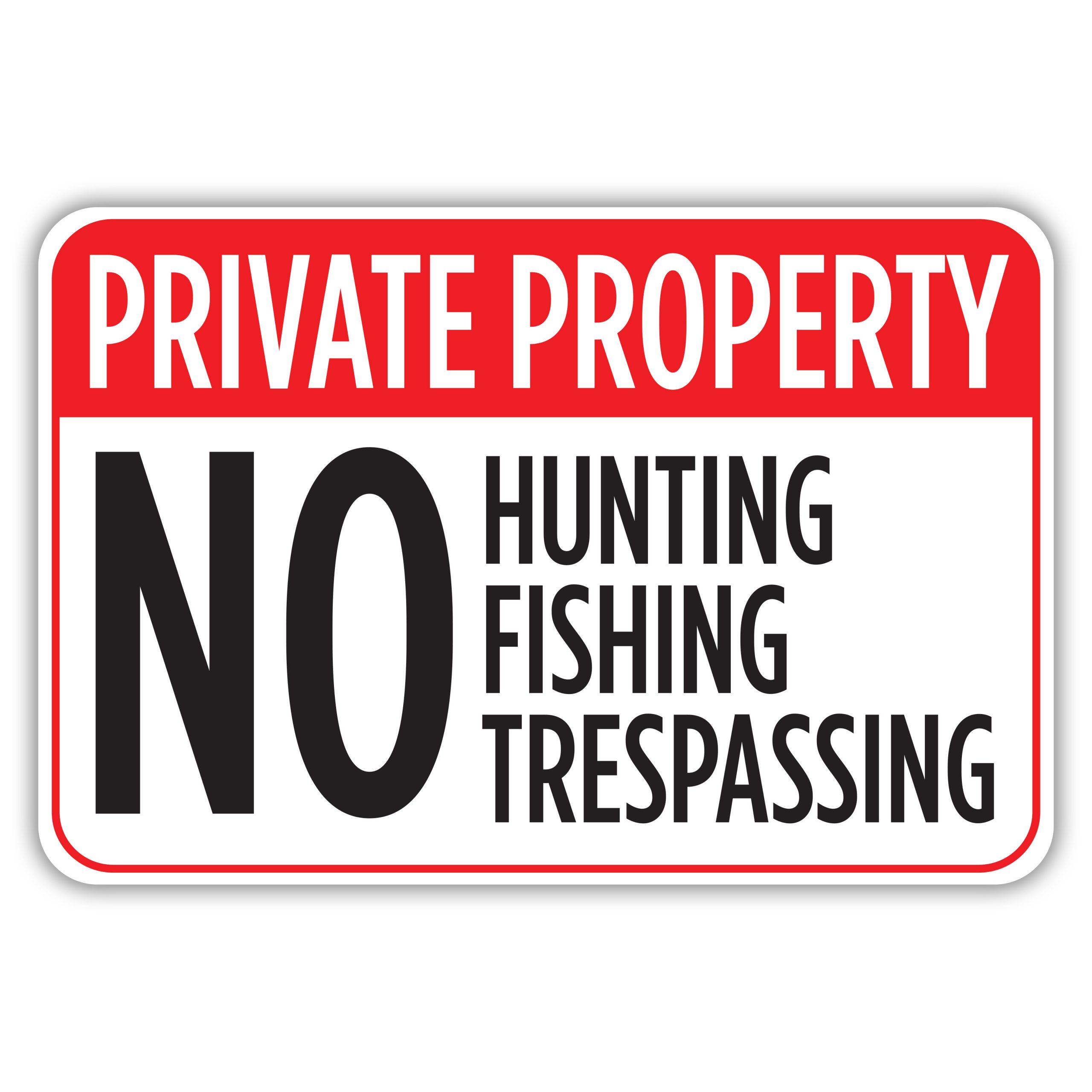 PRIVATE PROPERTY NO HUNTING FISHING TRESPASSING - American Sign Company