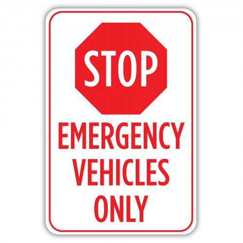 Emergency Stopping Only Sign