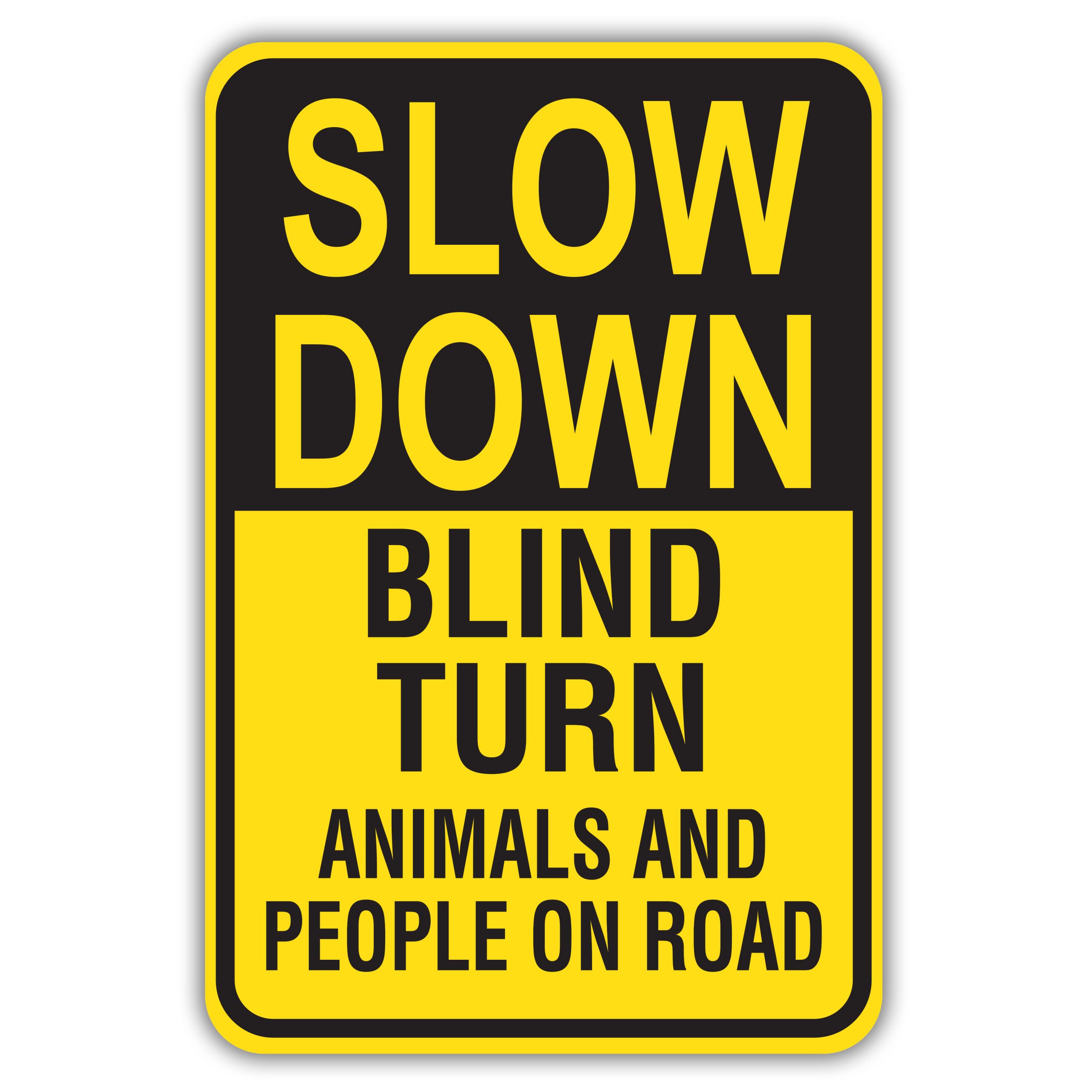 SLOW DOWN BLIND TURN - American Sign Company