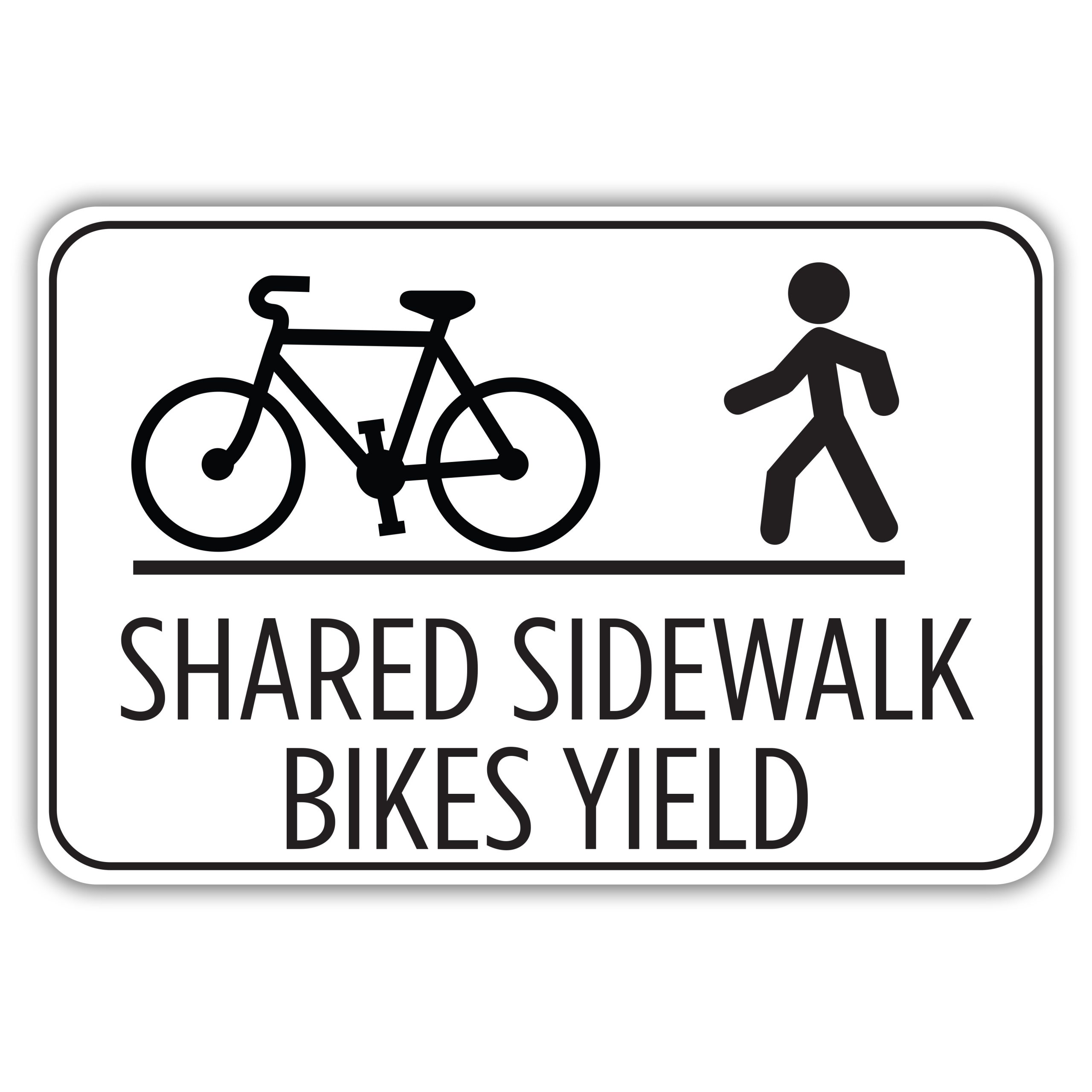 SHARED SIDEWALK BIKES YIELD - American Sign Company