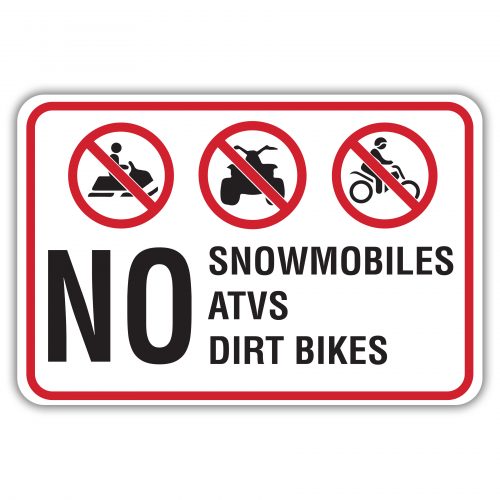 No Snowmobiling Signs